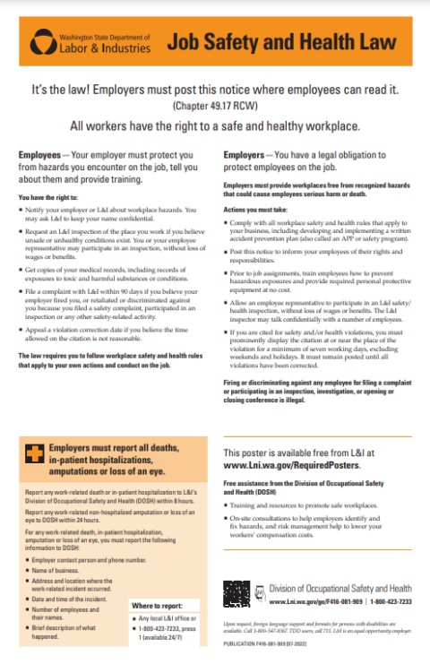 Safety Bulletin Board - Nonprofit Association of Washington